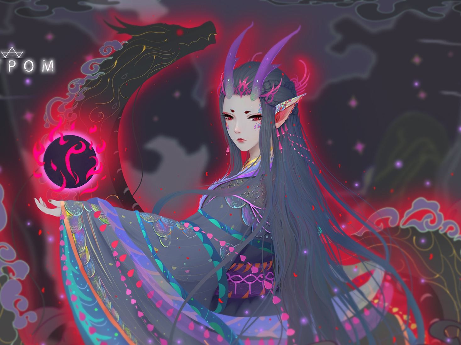 白龙女＆黑龙女_Atpom-站酷ZCOOL