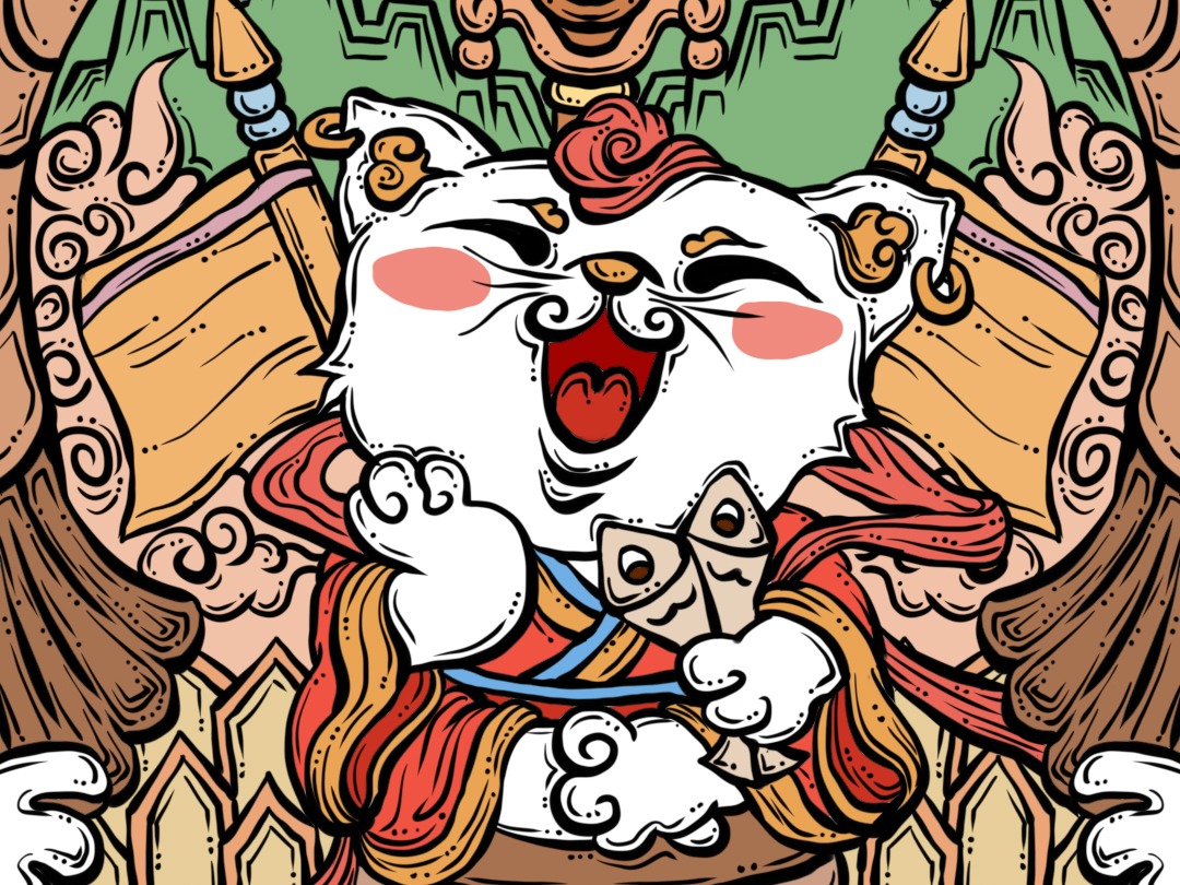 【国潮插画】摸鱼？摸鱼！_小洁云JIEYUN-站酷ZCOOL