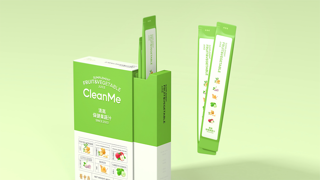 保健果蔬汁品牌设计与包装设计｜CleanMe 清高_LuckEvan-站酷ZCOOL