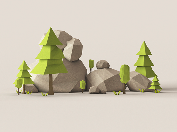 C4D实现low poly效果_歆而所往-站酷ZCOOL