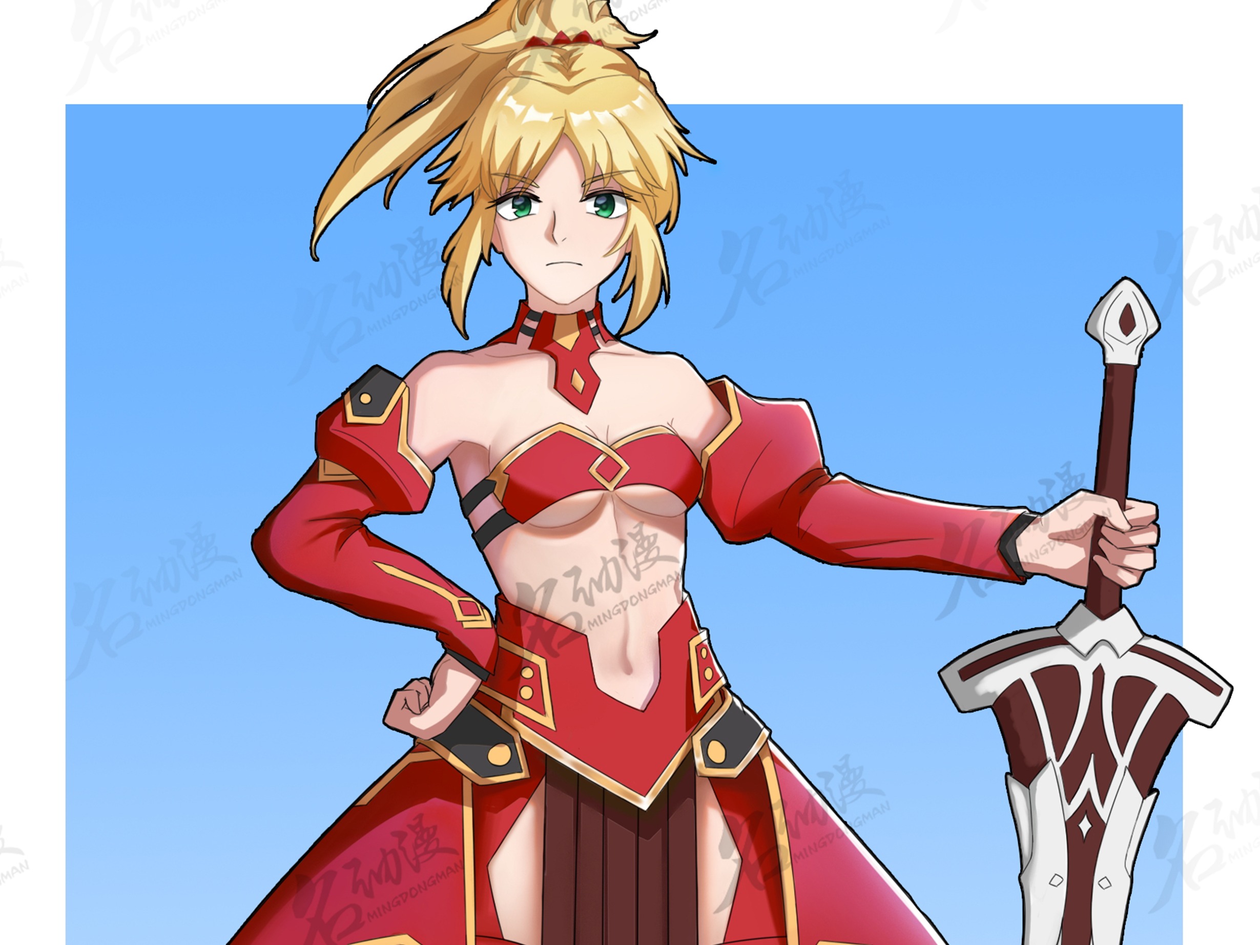 红saber莫德雷德_名动漫CG数娱-站酷ZCOOL