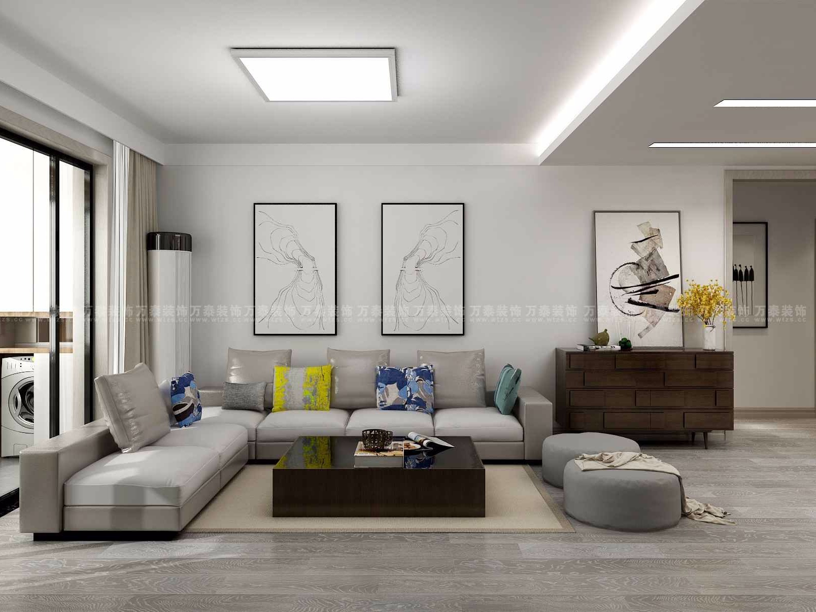 济南华润仰山云栖径140平简约国际主义风格_万泰装饰总部-站酷ZCOOL