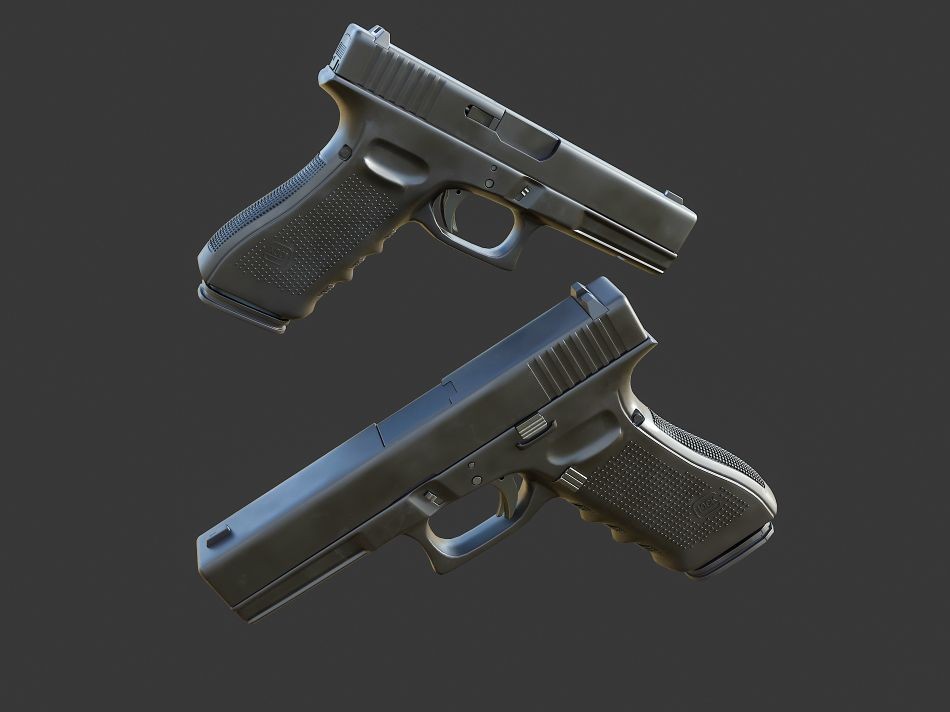 3Ds Max GLOCK_17 建模+渲染_LOVE_BELLA_YAO-站酷ZCOOL