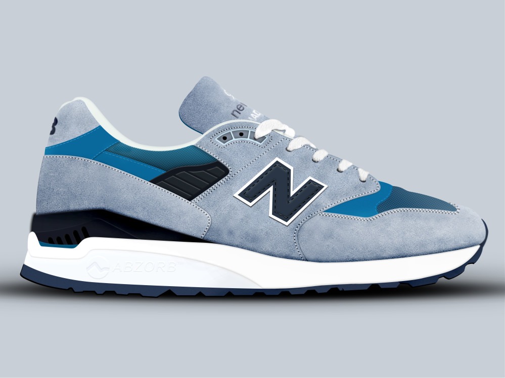 手绘之新百伦998跑鞋（完事之后....我只想说 wo cao）_绀青S-站酷ZCOOL