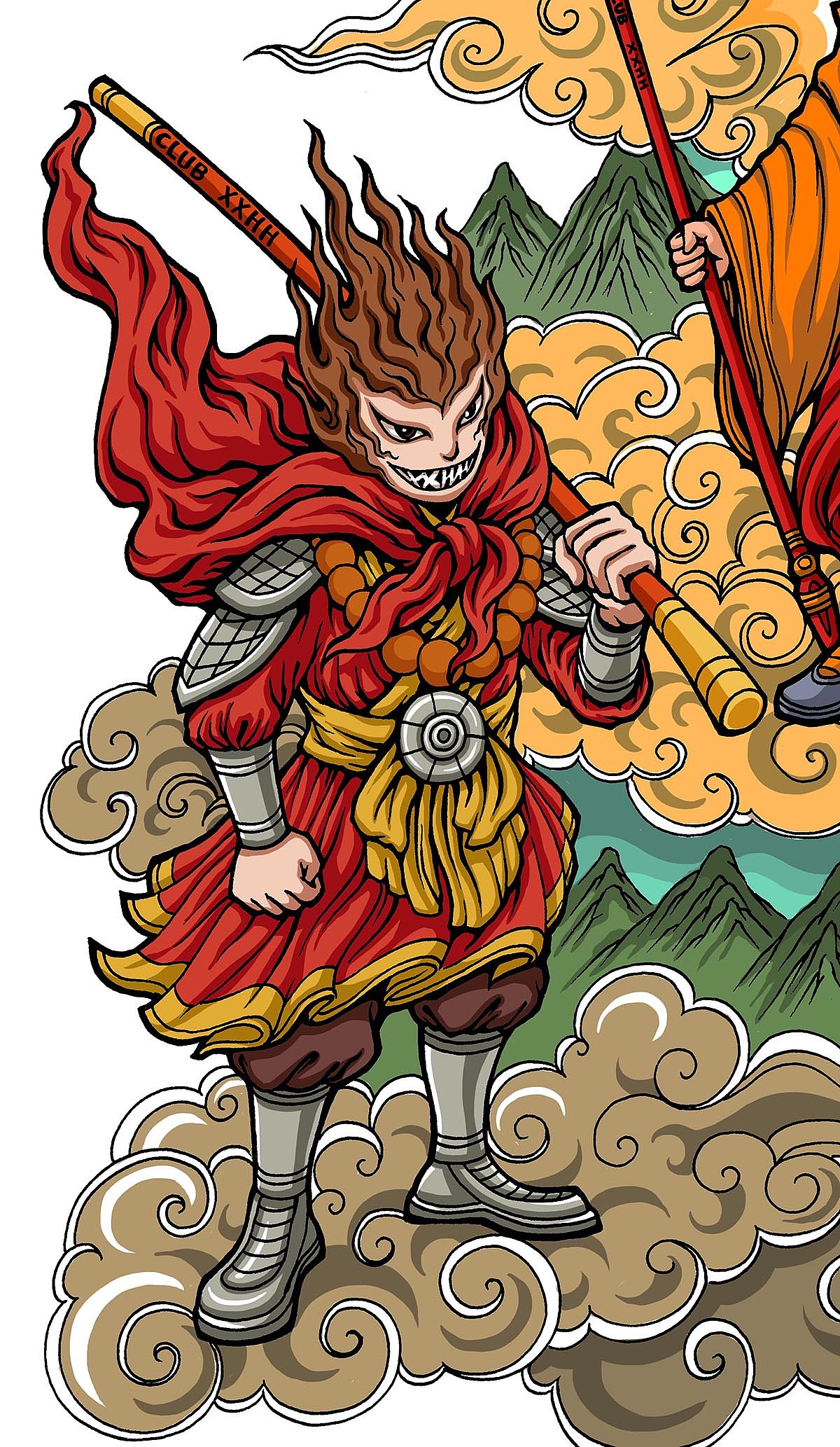 我与潮牌“club xxhh”合作的几款服装图案_傅淳强-站酷ZCOOL