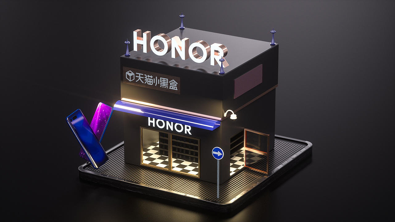 Heybox天猫小黑盒——C4D场景|三维|场景|我就是NiaoNiao_原创作品-站酷ZCOOL