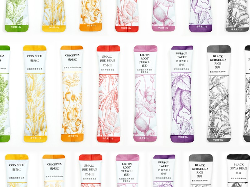 乐纯lepur品牌合作-植物蛋白粉包装插画_秋岭QIULING-站酷ZCOOL