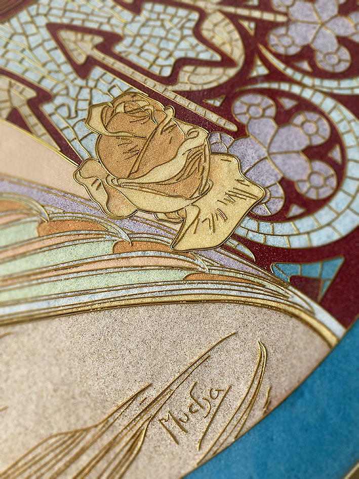 掐丝珐琅画--穆夏《IVY》_北晨Beichen-站酷ZCOOL