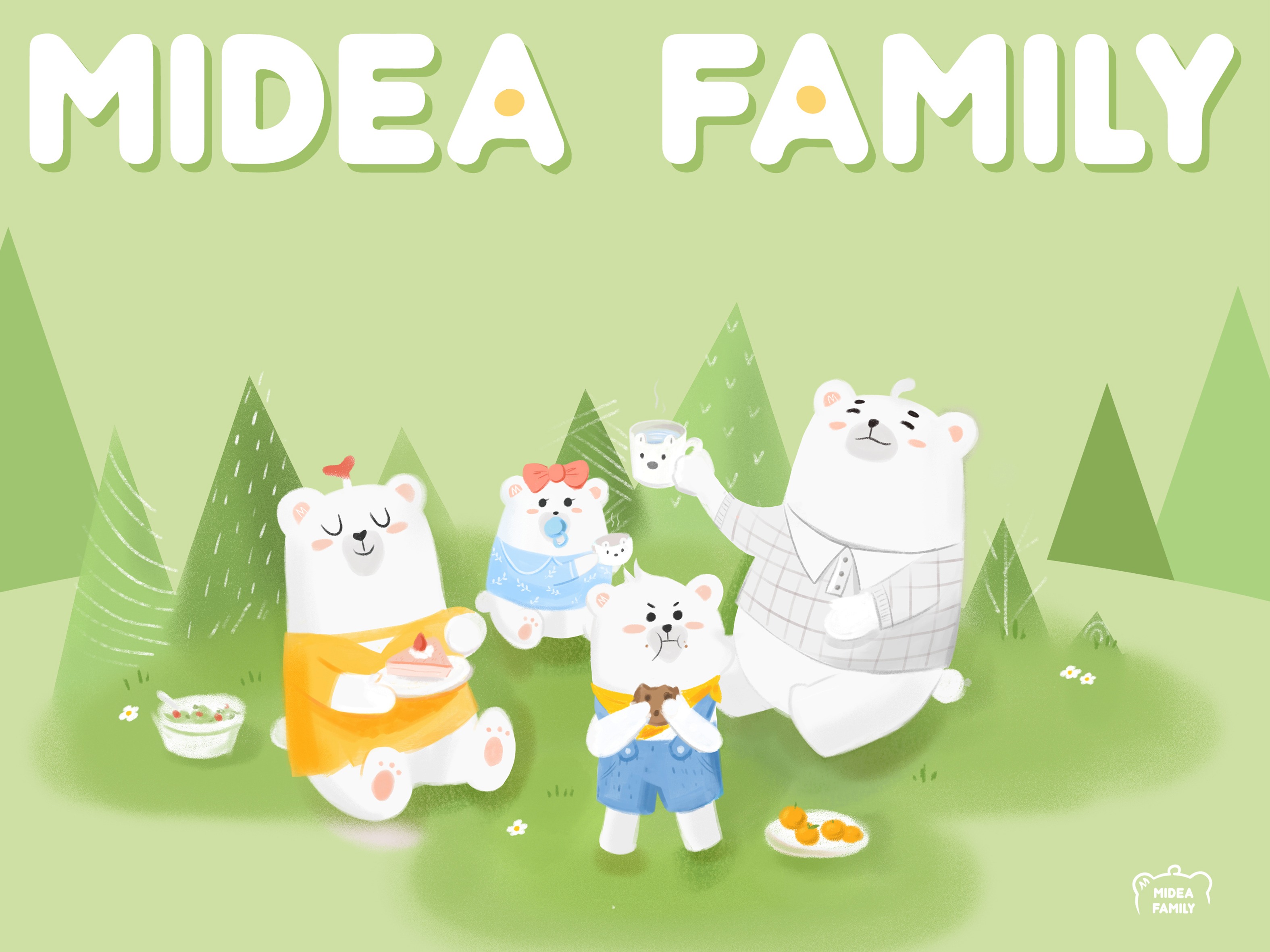 Midea Family 图案创意延展设计 —春日野餐_月半犬次郎-站酷ZCOOL