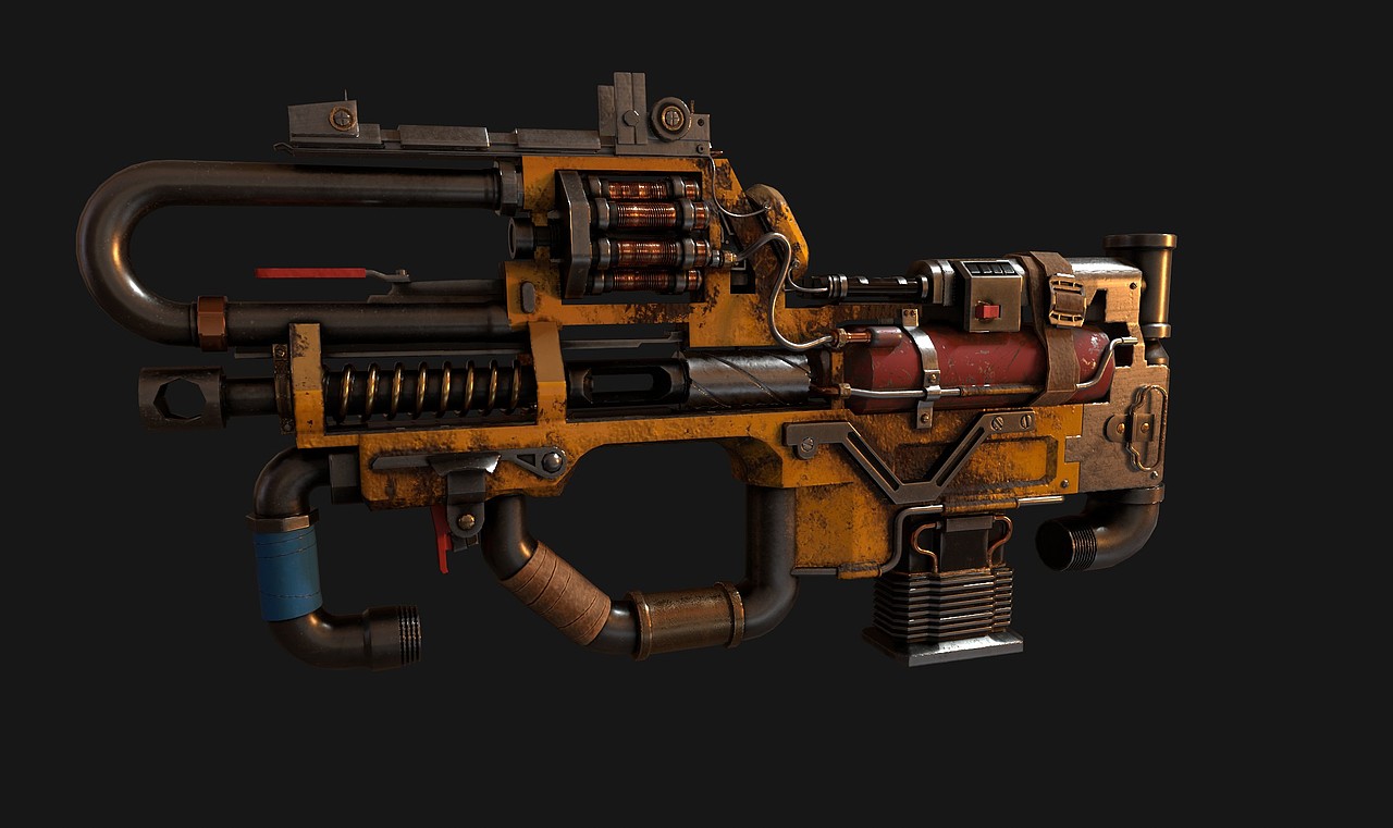 枪械PBR练习_阿尔卑斯山脚下的-站酷ZCOOL