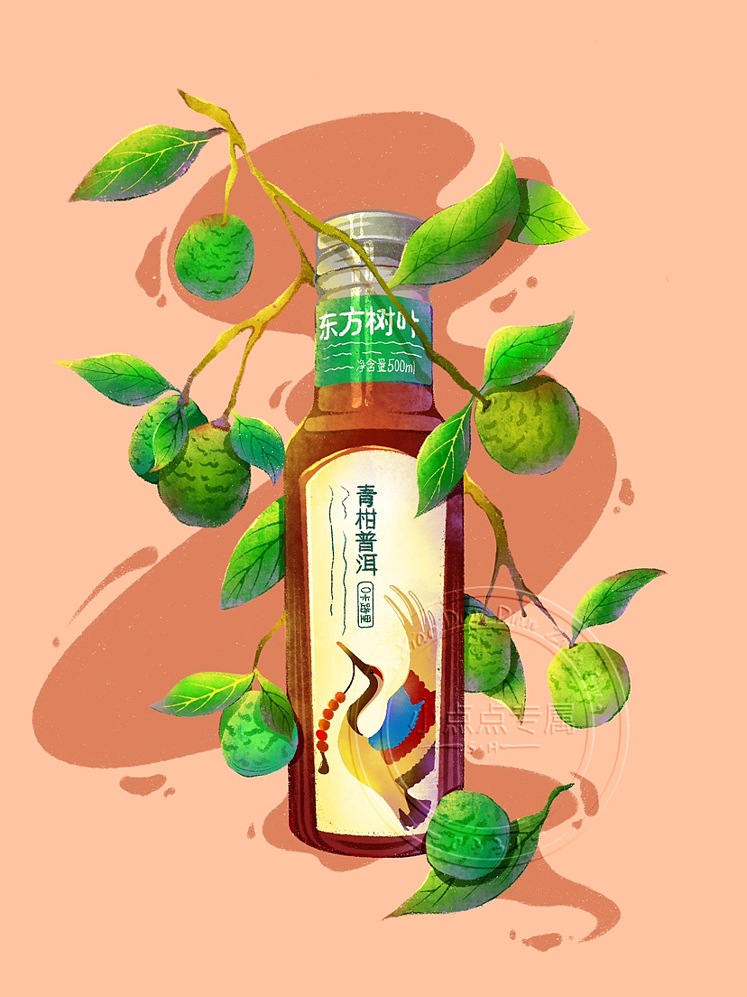 ipad扁平肌理风插画｜青柑普洱_是九八吖-站酷ZCOOL
