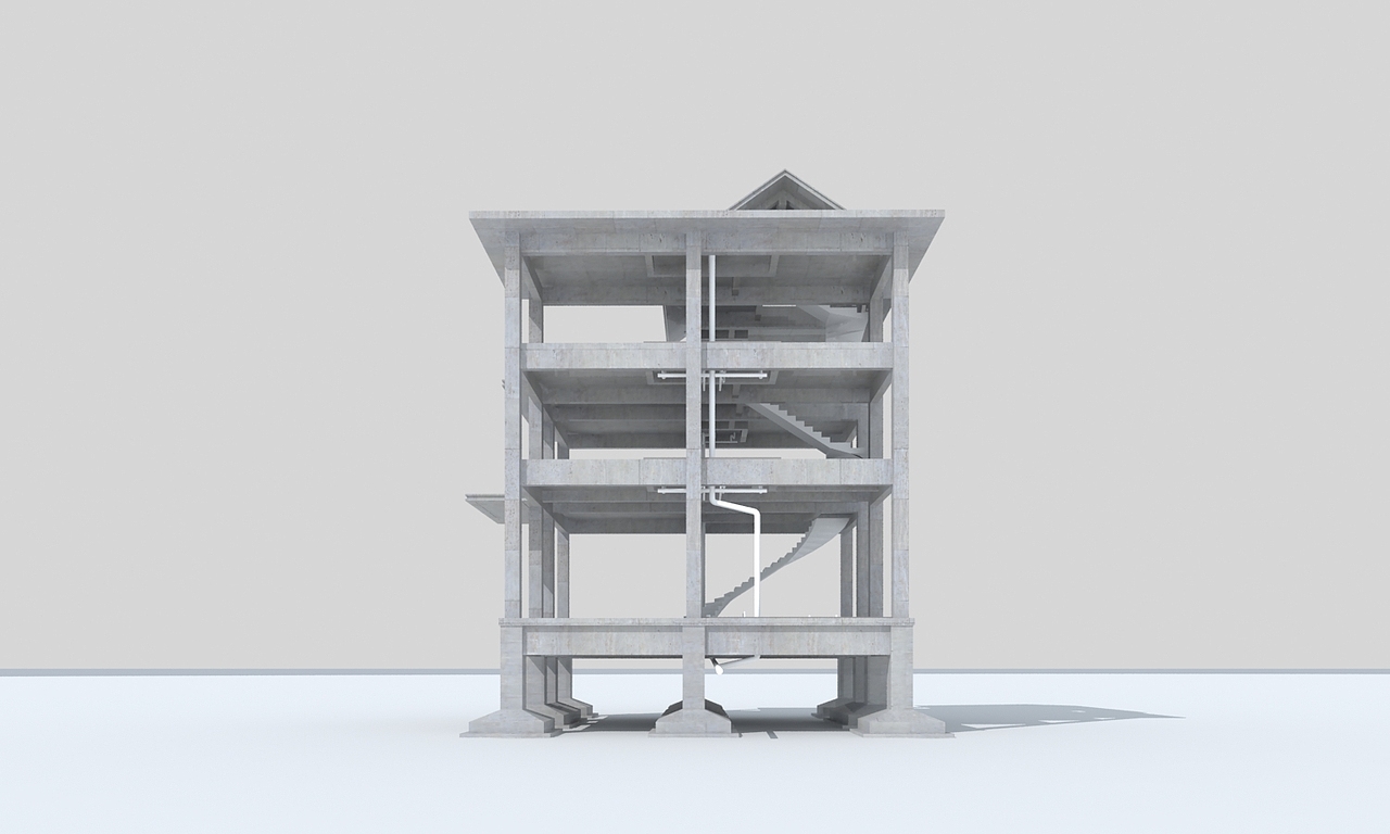 三层框架结构|三维|建筑/空间|狮子座设计_原创作品-站酷ZCOOL