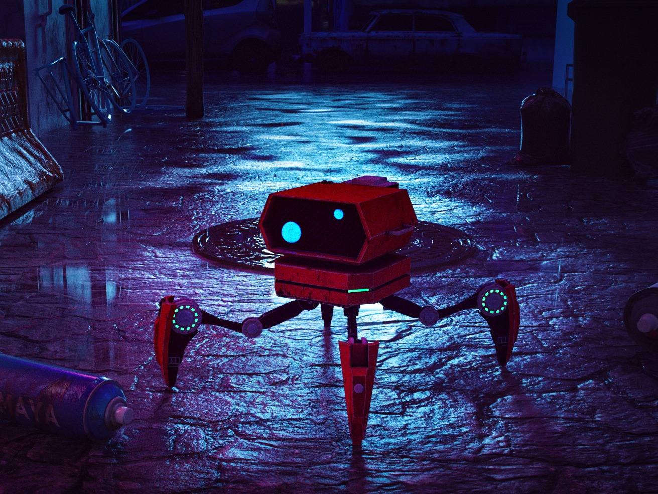 C4D小机器人OC渲染练习_快乐的白米-站酷ZCOOL