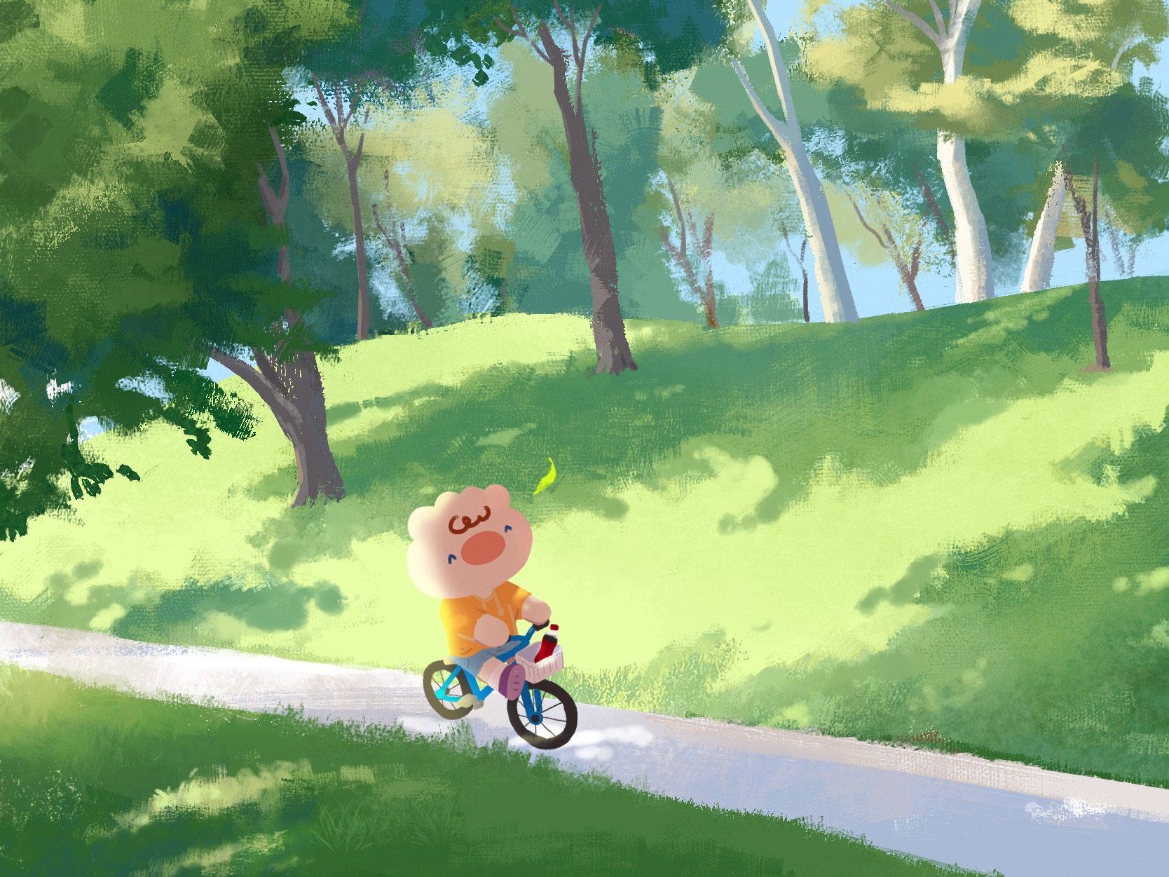 四饺插画I去公园散散步吧_李四饺SIJIAO-站酷ZCOOL