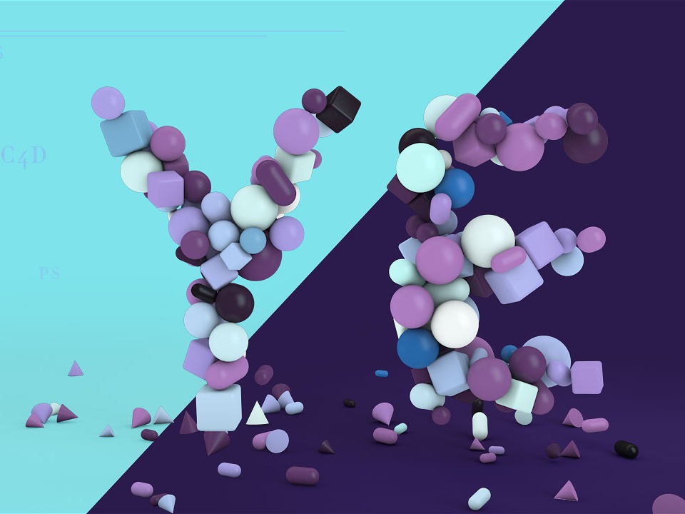 C4D小动画（YE字母）_91Foly-站酷ZCOOL