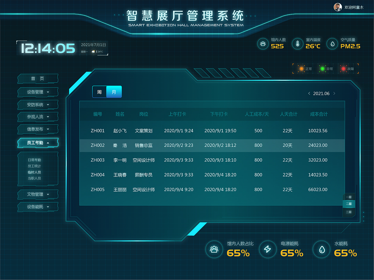 智慧展厅管理系统|UI|software interface|青苹果ZHT_Original作品-站酷ZCOOL
