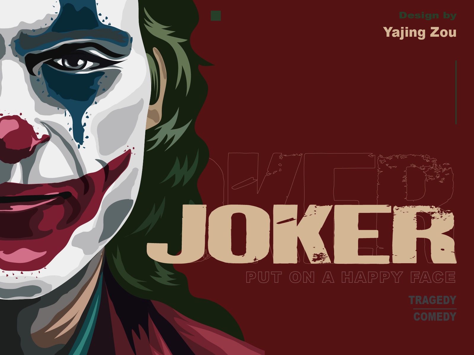 电影【JOKER】小丑插画海报设计_野麋思归-站酷ZCOOL