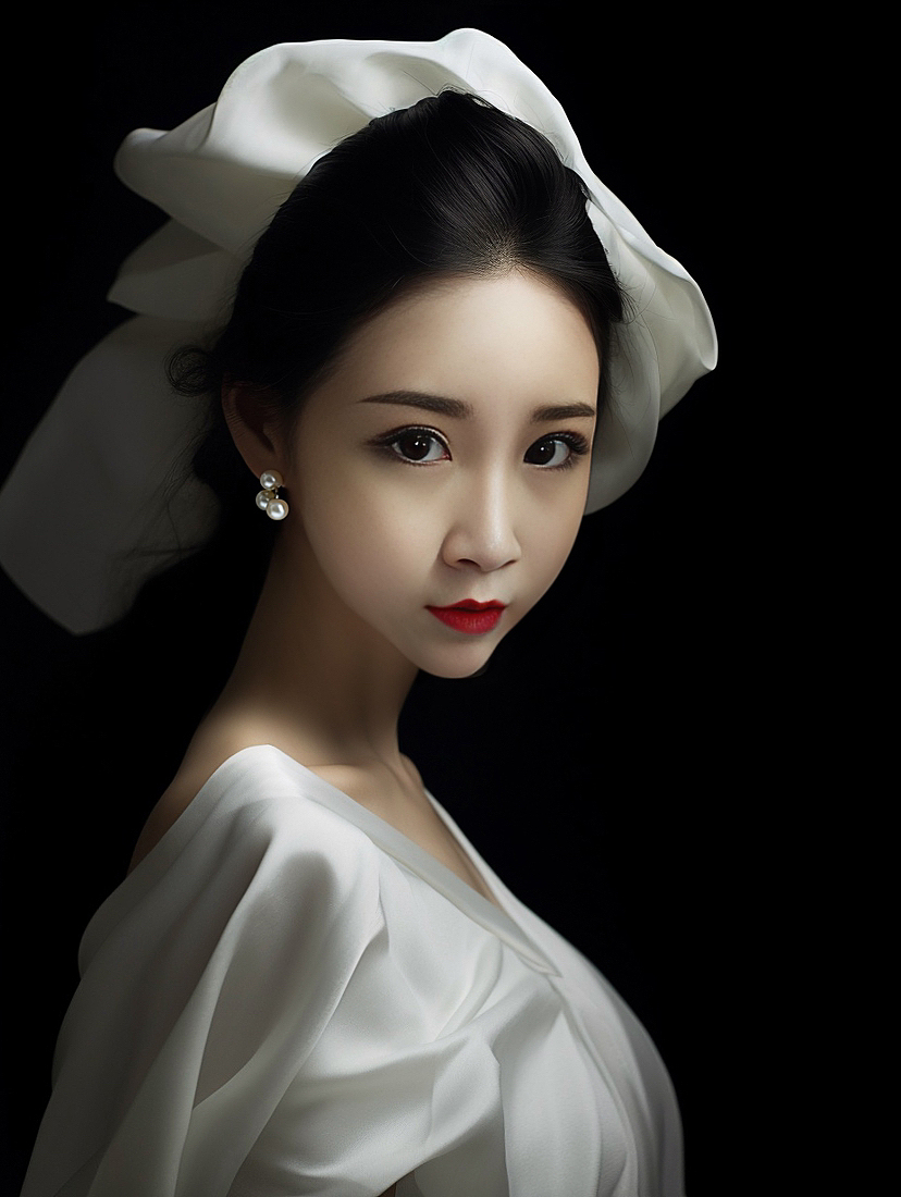 AI摄影｜带珍珠的女孩人像写真_翼芬视觉Sammi-站酷ZCOOL