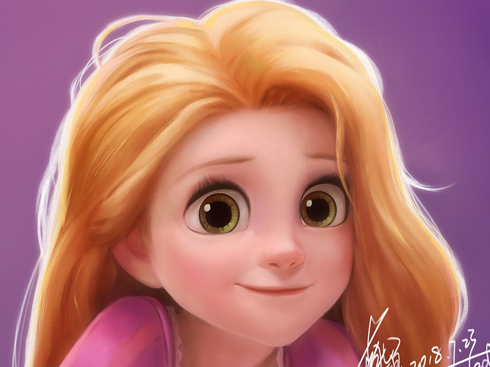 长发公主Rapunzel_萌娜丽莎花橘子-站酷ZCOOL