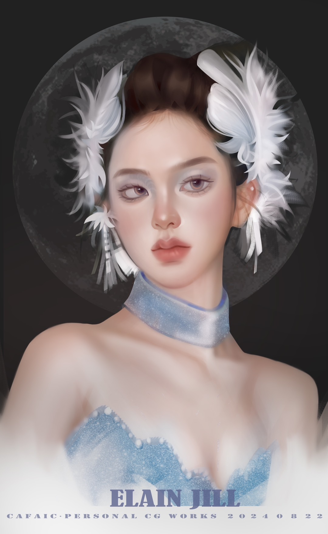 中央美院ELAIN JILL原创头像《圣羽》🔥导师赵震北_画师ELAIN-站酷ZCOOL