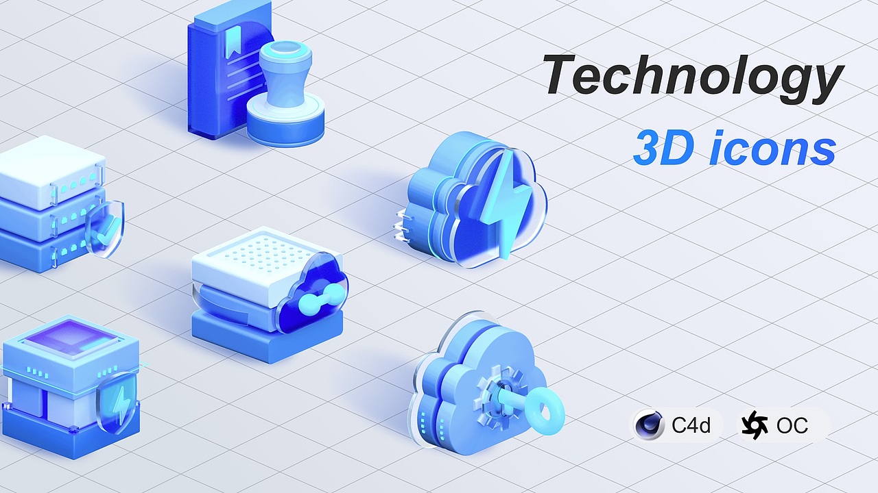 C4d三维图标_鱼Y_玩儿-站酷ZCOOL