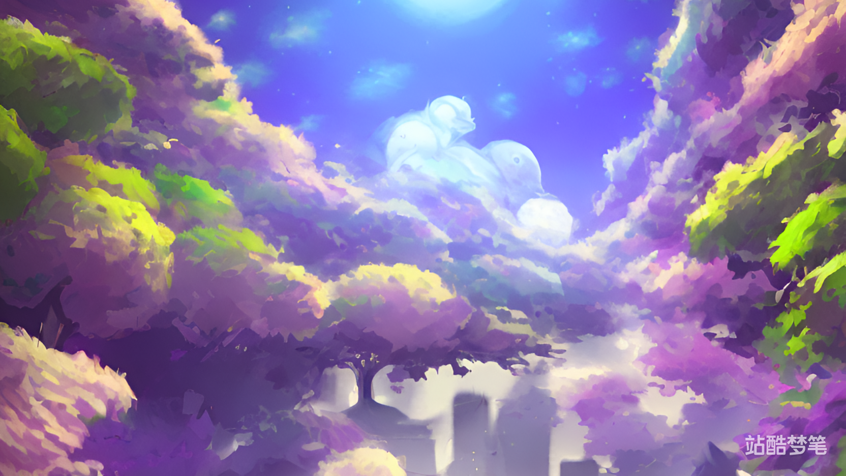 #站酷梦笔#桔梗花，紫色的，动漫风,电影打光,插画_Z098027975-站酷ZCOOL