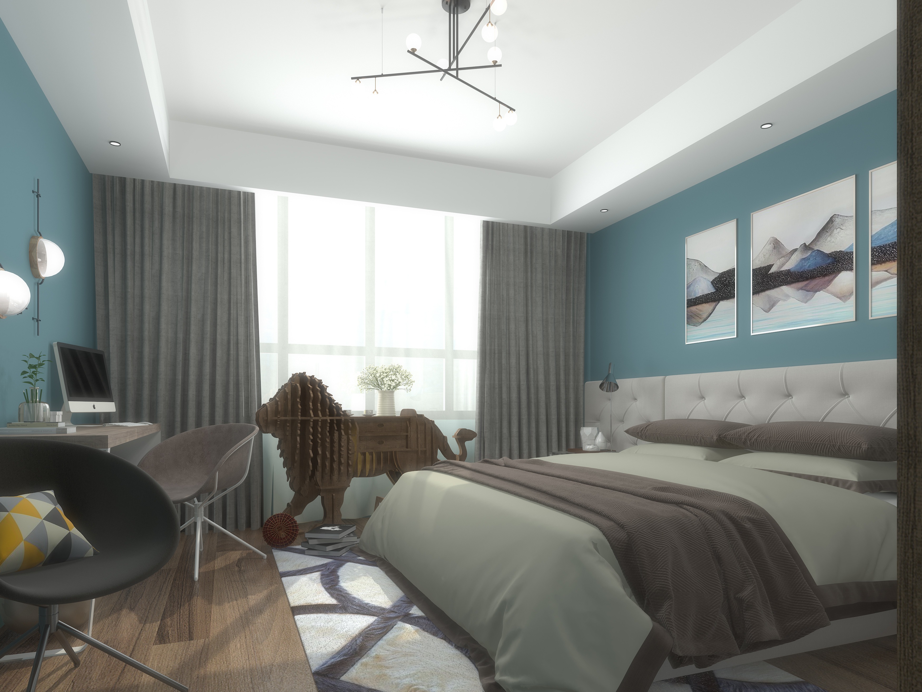 3DMAX室内卧室练手_ONEZWB-站酷ZCOOL