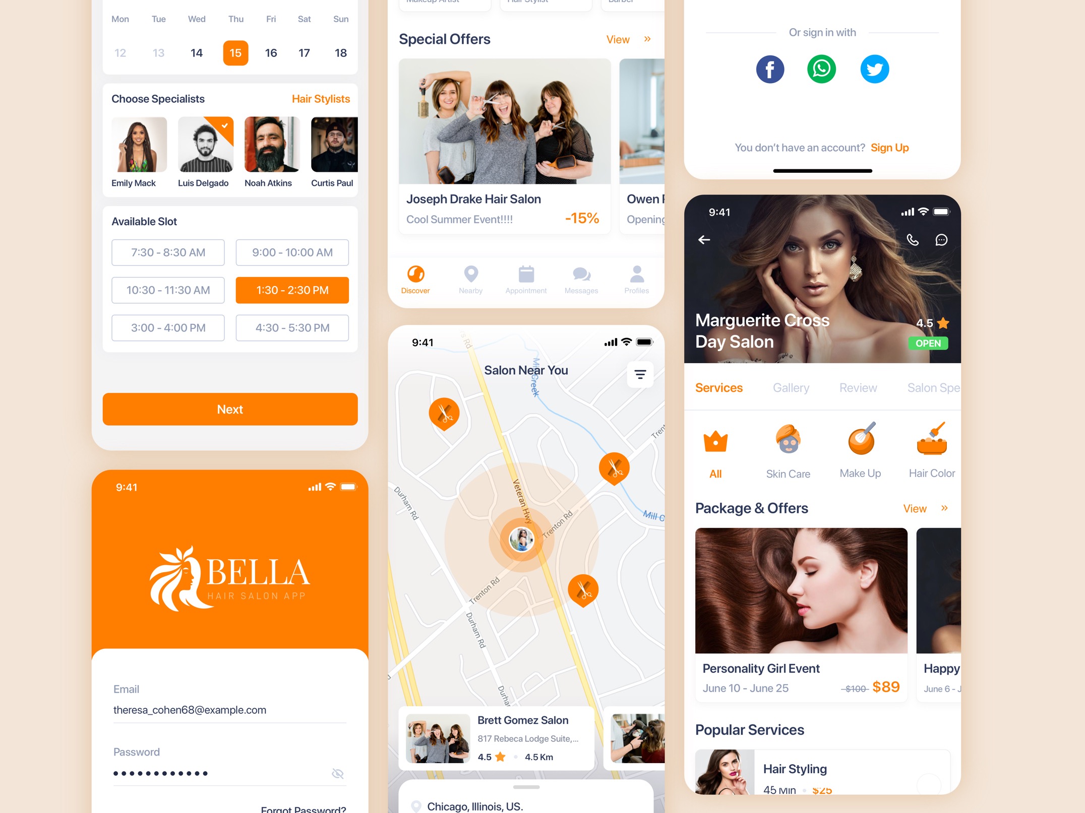 OTO模式美容美发理发APP设计_范悠然A-站酷ZCOOL