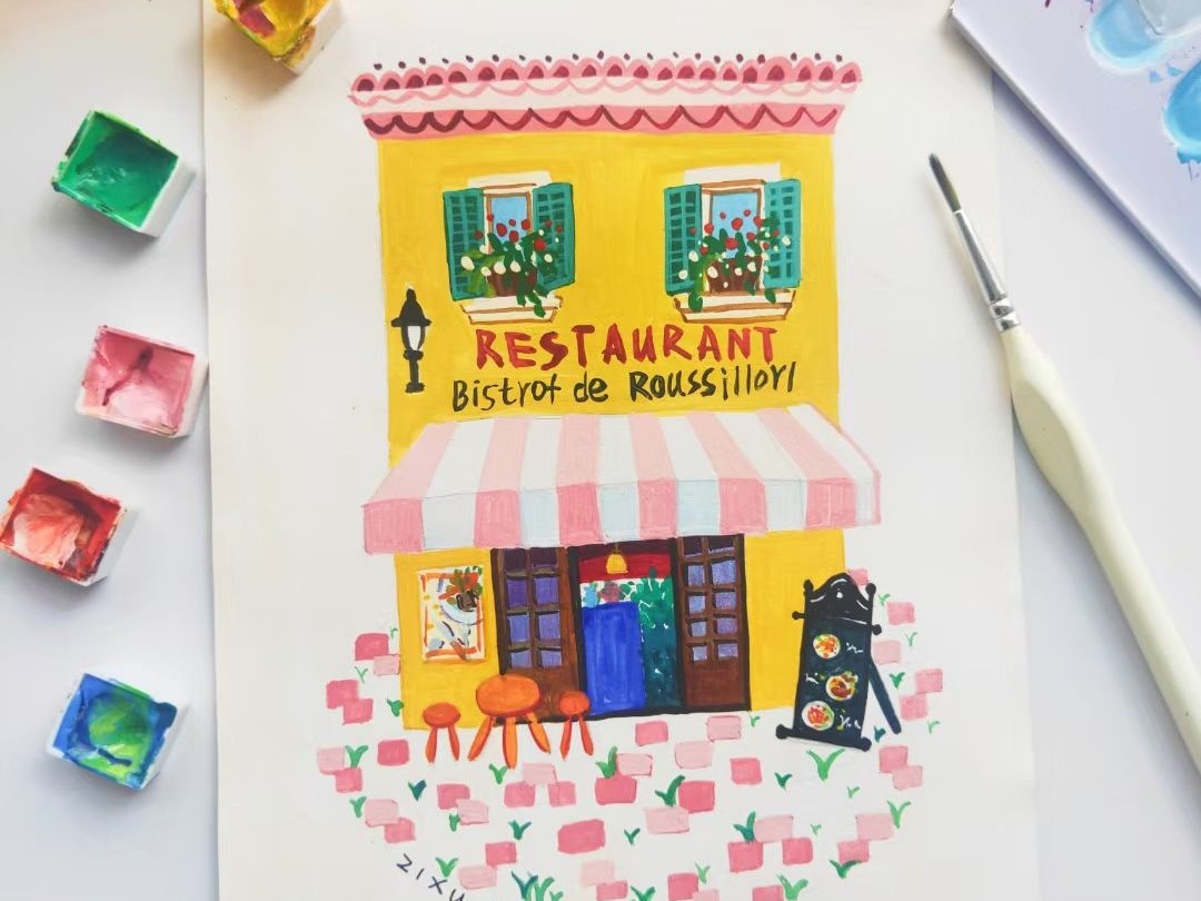 原创插画‖西餐厅_子絮-站酷ZCOOL