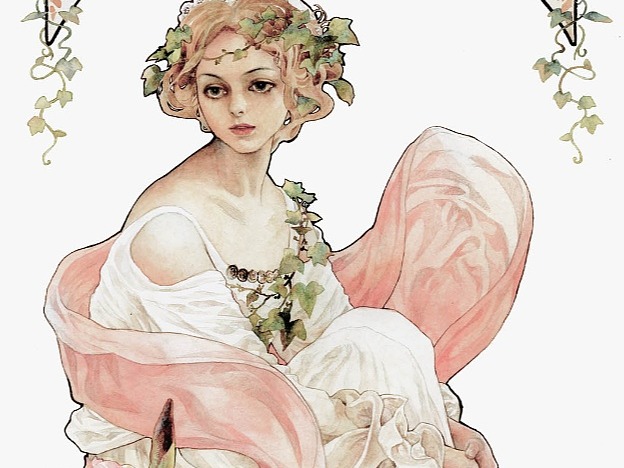 鸢尾-仿穆夏_手绘画师木南-站酷ZCOOL