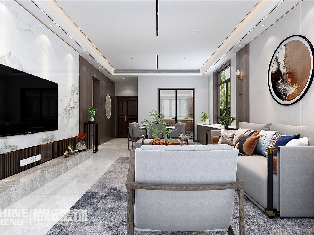 【尚城装饰】泰安金科桃花源230平新中式装修设计案例图_Z25890727-站酷ZCOOL