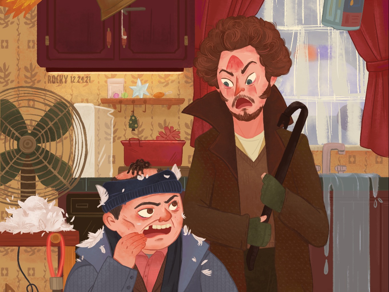 插画过程录制 |小鬼当家 Harry&Marv_插画师Rocky-站酷ZCOOL