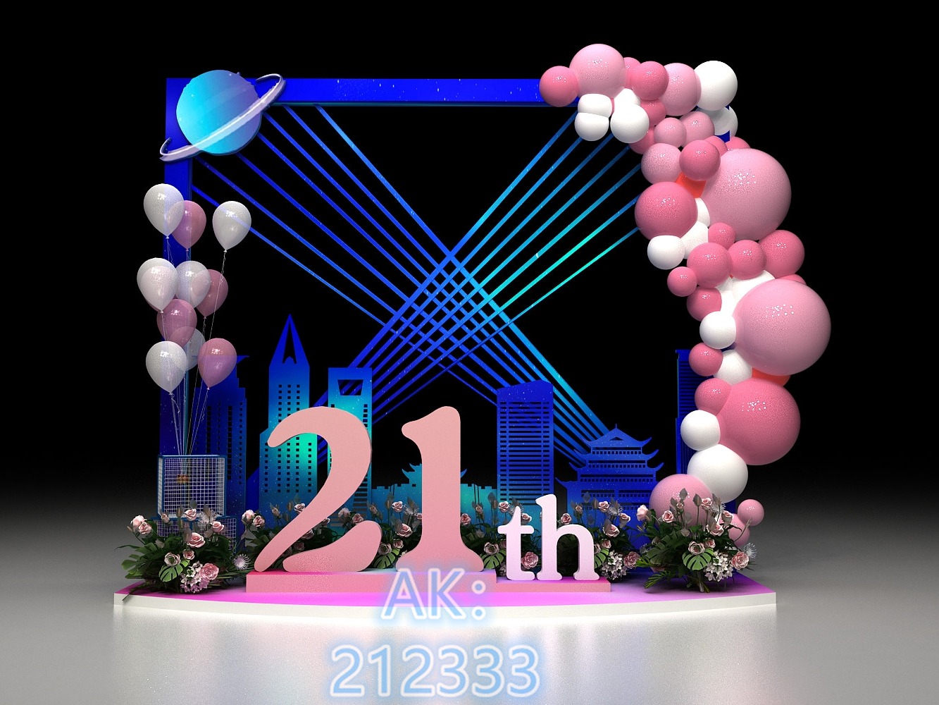 21周年美陈3D设计效果图_AK212-站酷ZCOOL