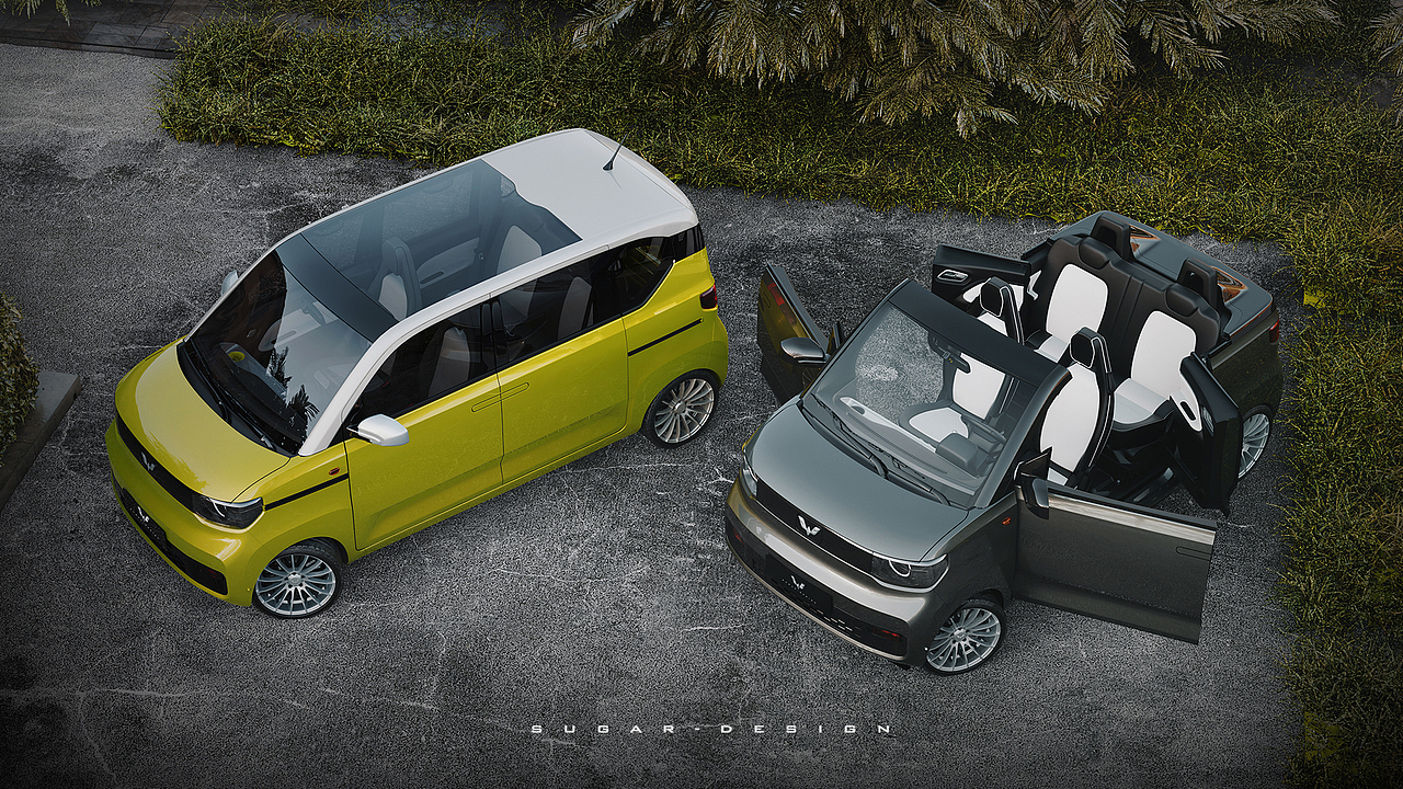 五菱宏光MINI EV四座敞篷车新车预览_sugarchow-站酷ZCOOL