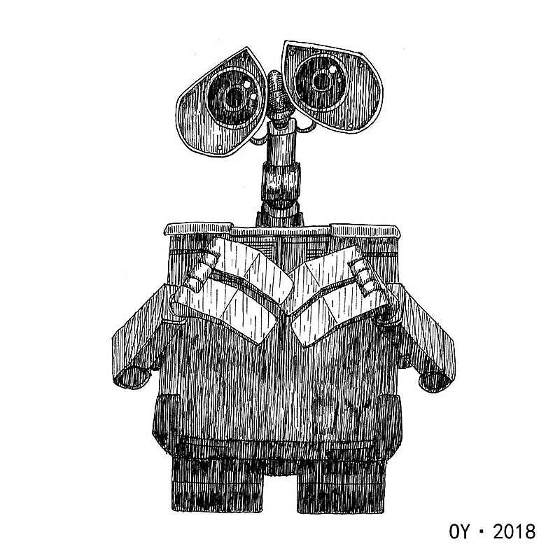钢笔画WALL-E_欧阳鹏杰_OY-站酷ZCOOL