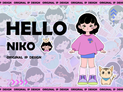 原创IP形象设计｜可爱女孩NICO IP总结_Aling呀-站酷ZCOOL