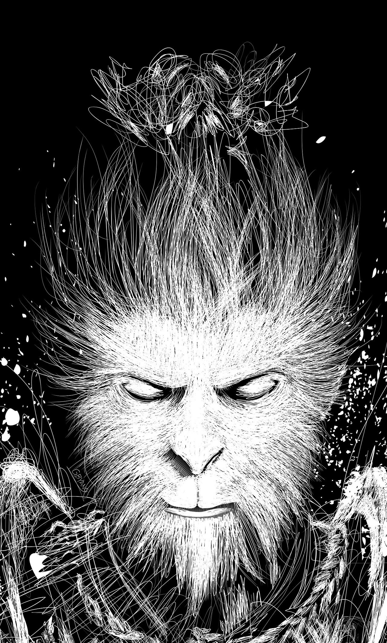 CDR乱线鼠绘矢量插画：黑神话：悟空_GBYANG钢笔杨-站酷ZCOOL