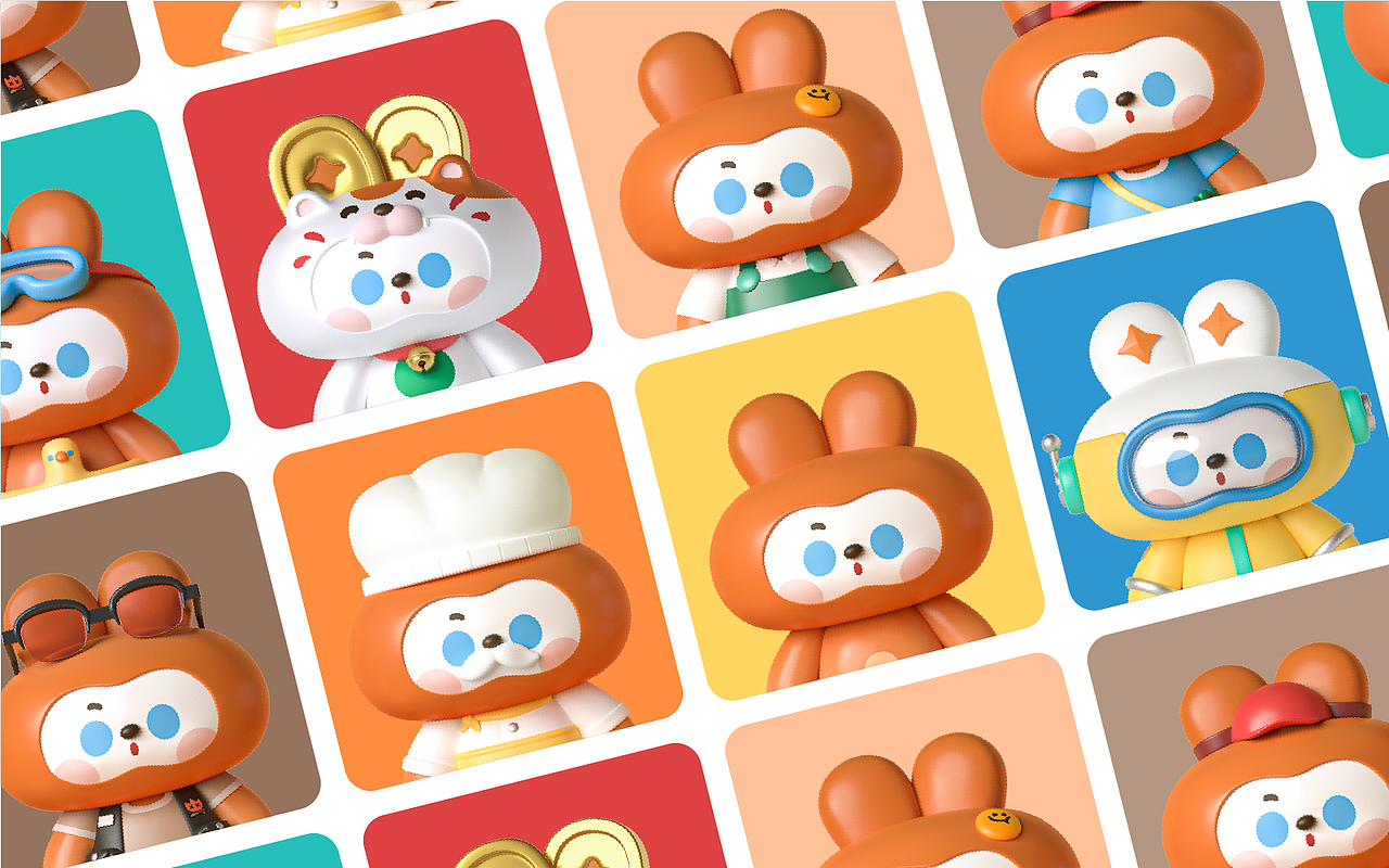 Sevento | 兔年原创IP形象设计_娇憨猛男-站酷ZCOOL