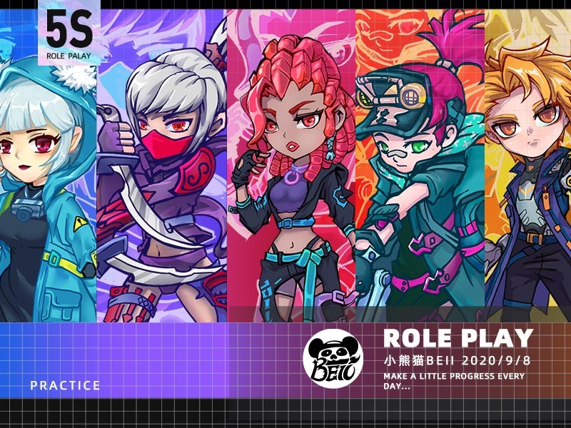 【小熊猫插画】5 ROLE PLAY_小熊猫beii-站酷ZCOOL