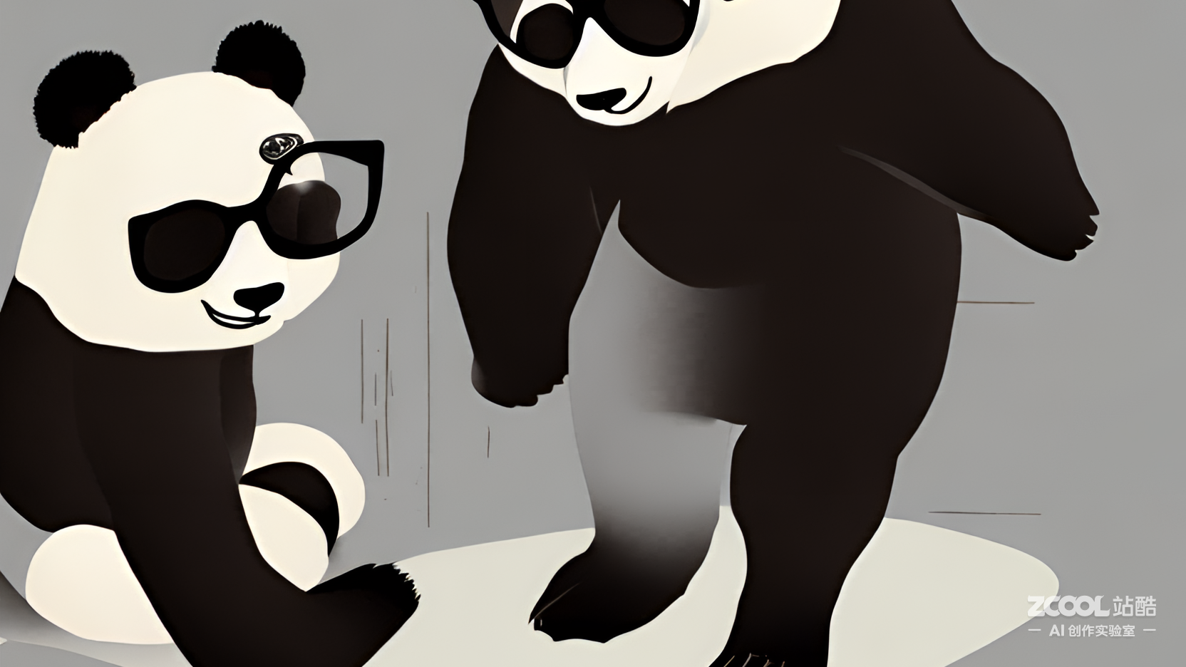 #AI创作实验室#戴鸭舌帽、戴眼镜、穿背带裤、_jsnhx-站酷ZCOOL