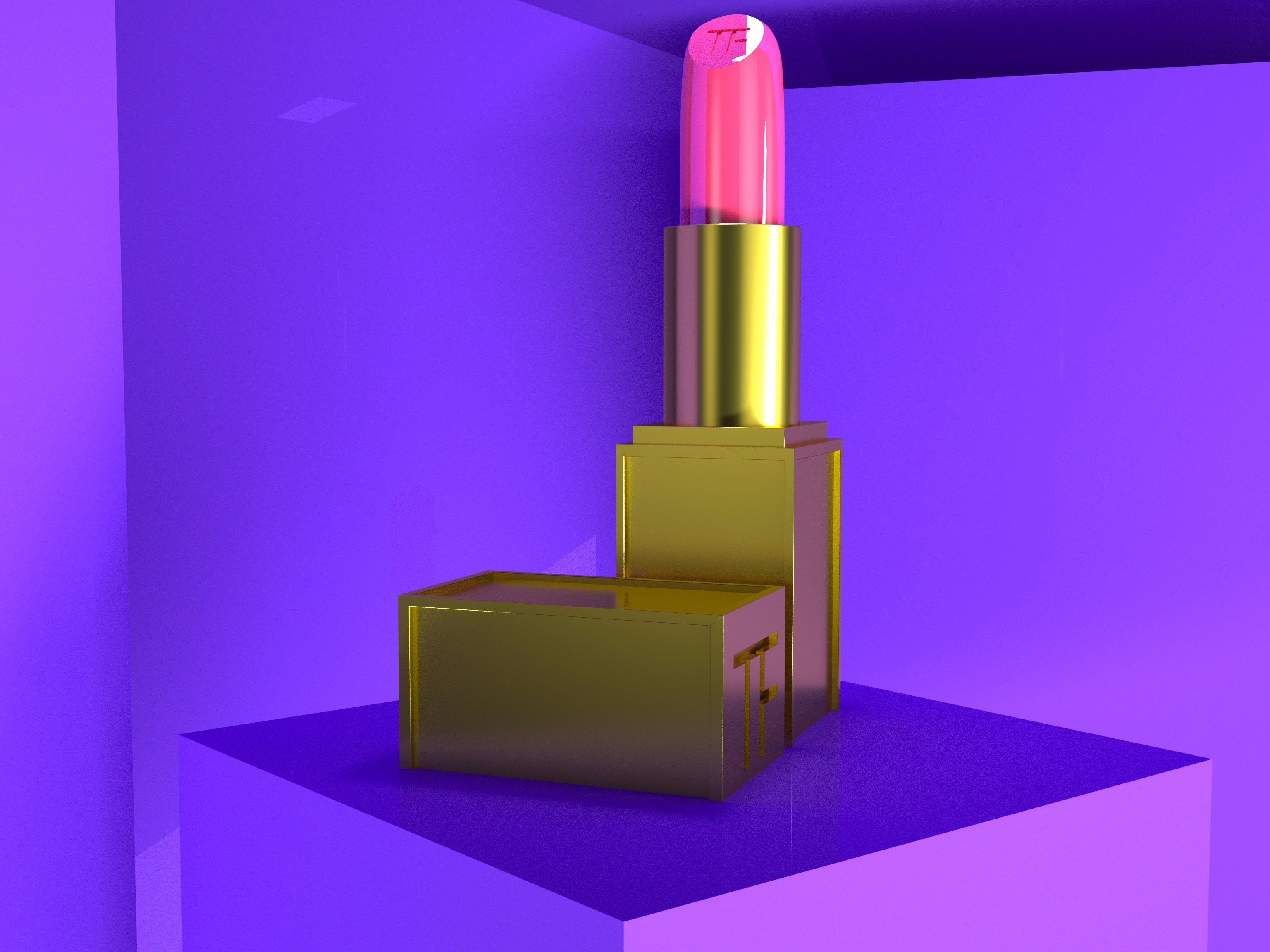 c4d习作：口红_老头刘-站酷ZCOOL