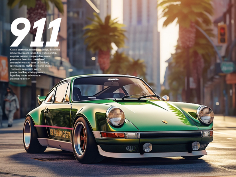 Midjourney 绘制赛博朋克时代的 911_ZA大人-站酷ZCOOL