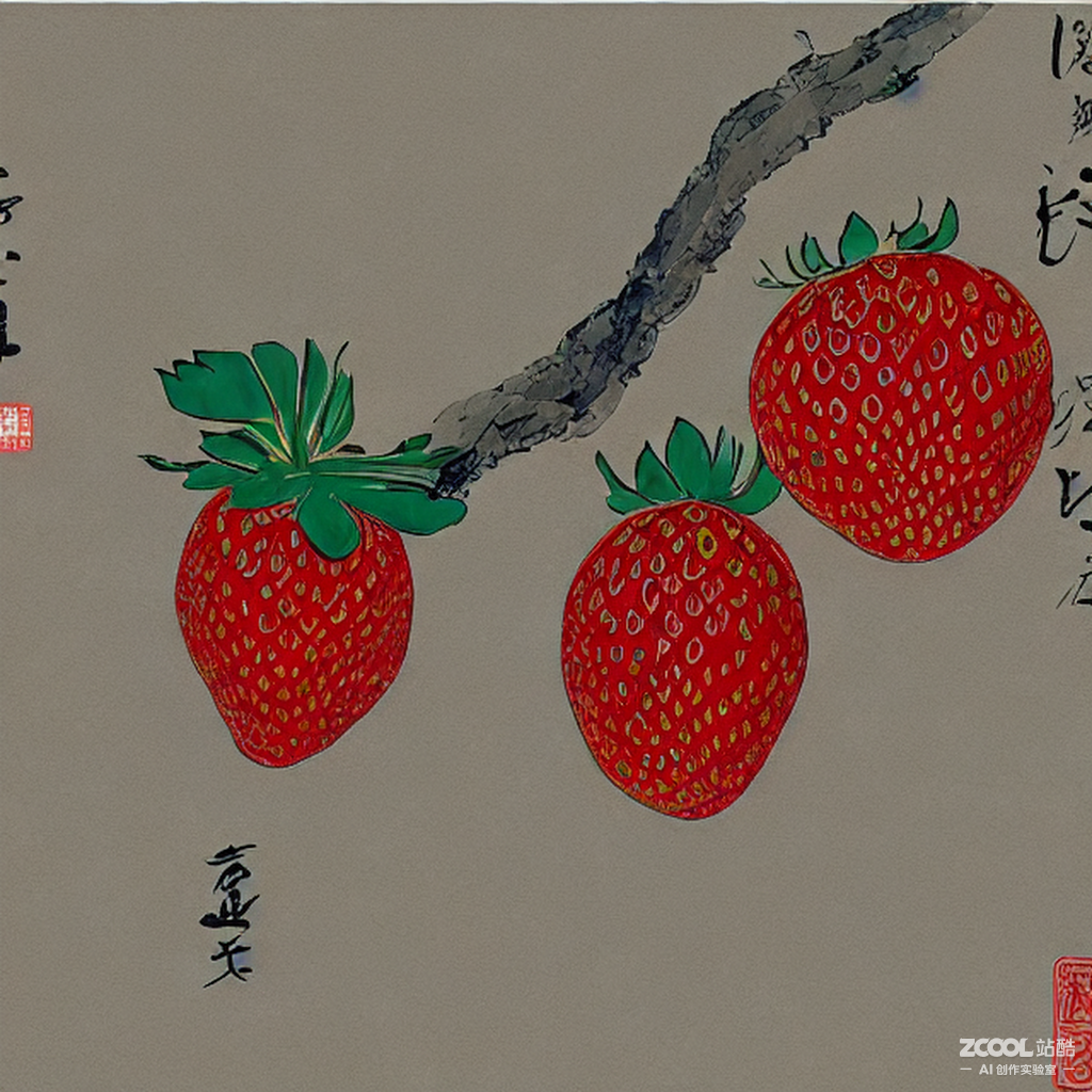#AI创作实验室#草莓_插画师梦白-站酷ZCOOL