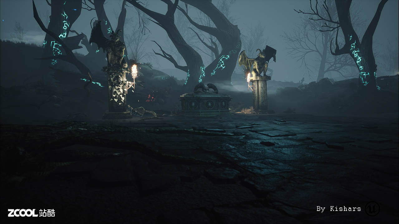 虚幻4墓地场景制作_kishars-站酷ZCOOL