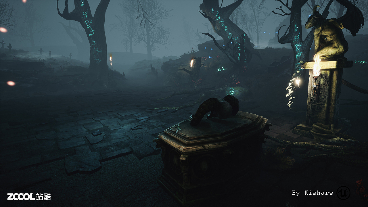 虚幻4墓地场景制作_kishars-站酷ZCOOL