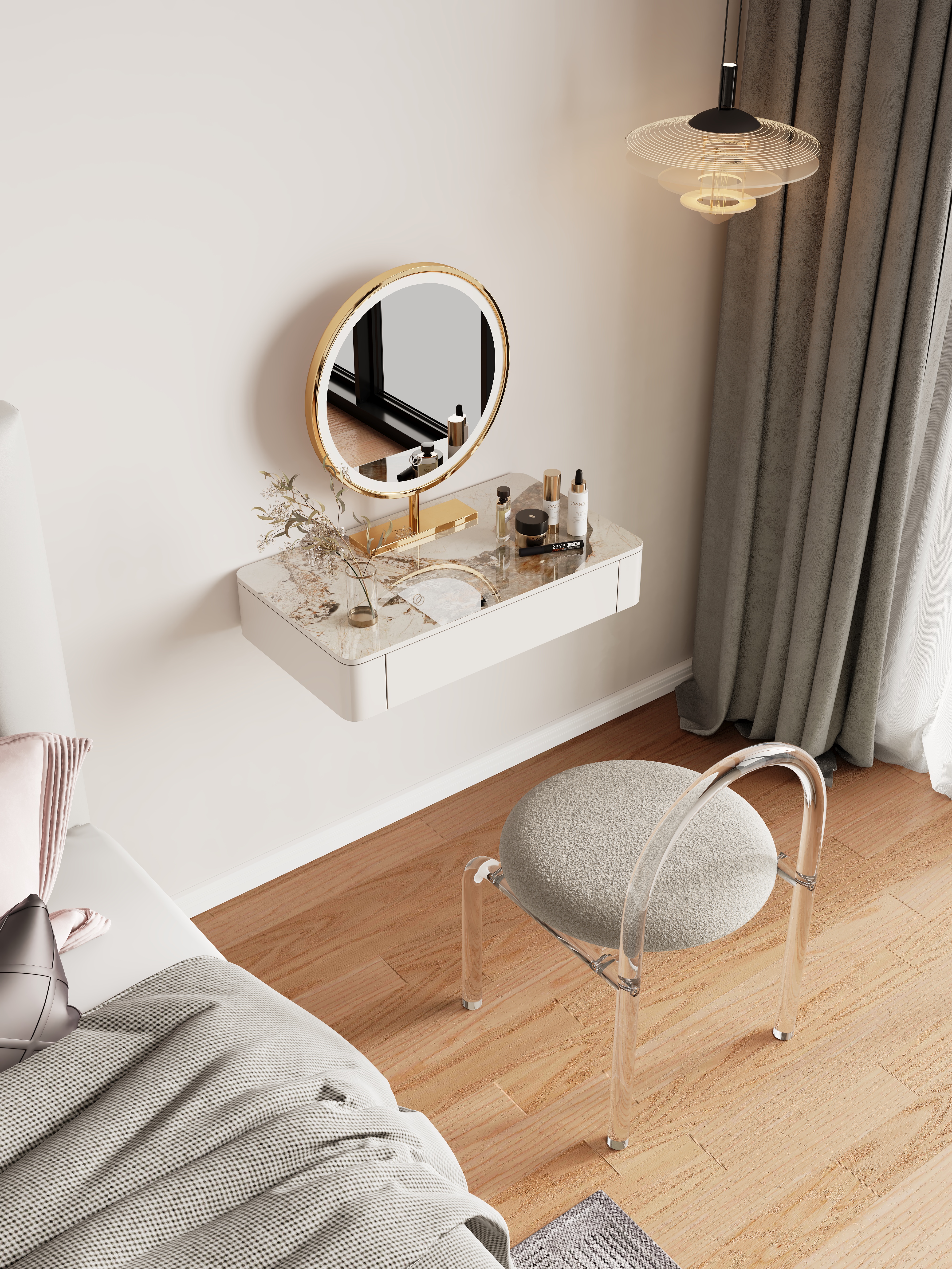 奶油风梳妆台效果表现_BIG_DONE-站酷ZCOOL