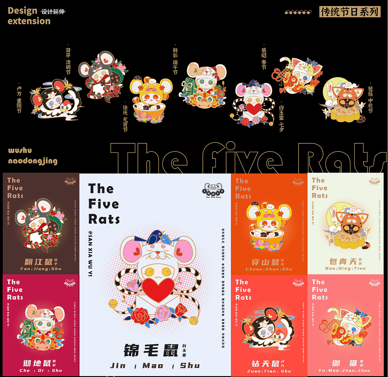 THE FIVE RATS丨五鼠闹东京丨IP形象设计丨插画设计_王火火yoo-站酷ZCOOL