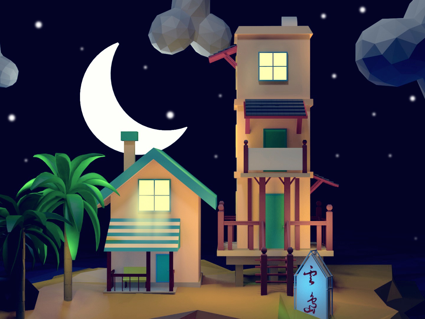 lowpoly_清风拂袖两轻轻-站酷ZCOOL