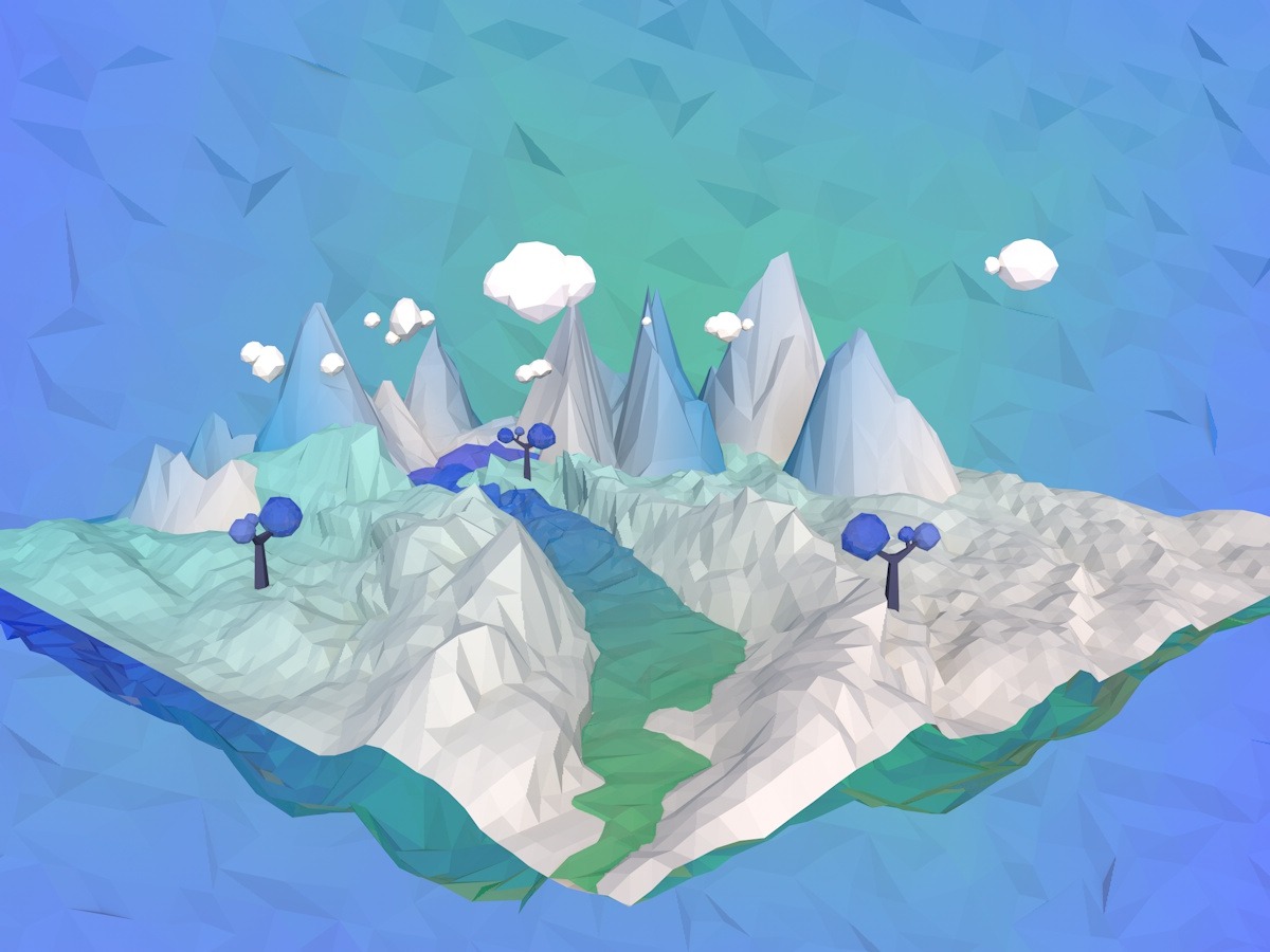 【C4D】Low-Poly Practice：雪地_拯救世界的碗-站酷ZCOOL