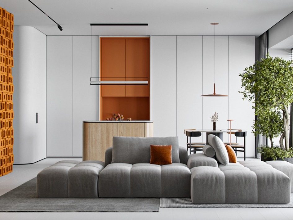 90㎡高级灰与黄色 永不落幕的时尚_宇婷0359-站酷ZCOOL